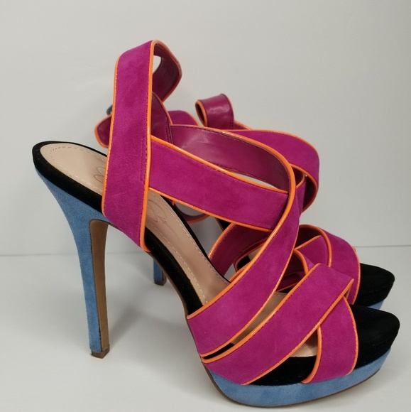Jessica Simpson | Shoes | Jessica Simpson Colorful Suede Sandals | Poshmark